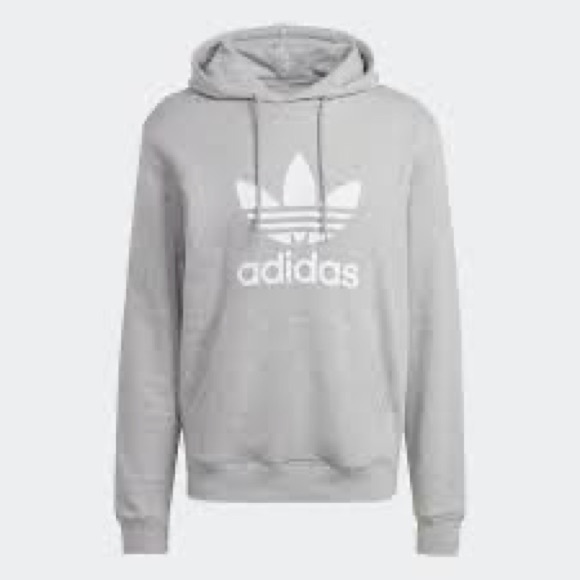 adidas | Shirts | Adidas Mens Trefoil Gray Hoodie | Poshmark
